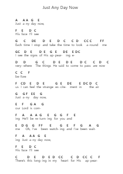 Just Any Day Now notas de letras de piano por Doyle Lawson & Quicksilver