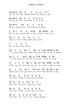 Baby Hotline Piano letter notes by Jack Stauber