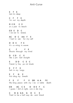 Anti-Curse notas de letras de piano por boygenius