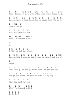 Banned In Dc notes de lettre de piano par Bad Brains