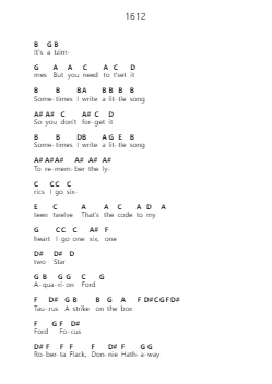 1612 notas de letras de piano por Vulfpeck