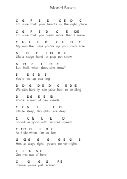 Model Buses notas de letras de piano por Lovejoy
