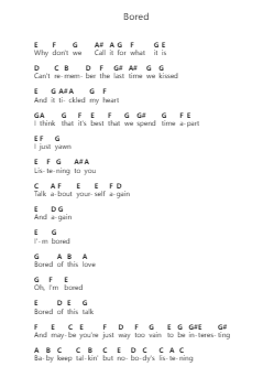 Bored notas de letras de piano por Laufey