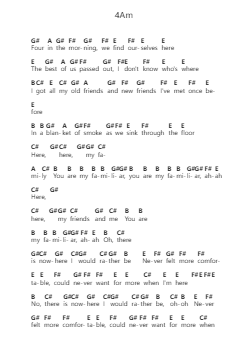 4Am Piano letter notes by Bastille
