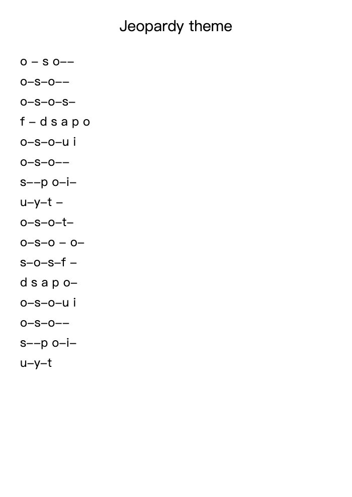 Jeopardy Theme Song Roblox Piano Sheet by Adam Gislason