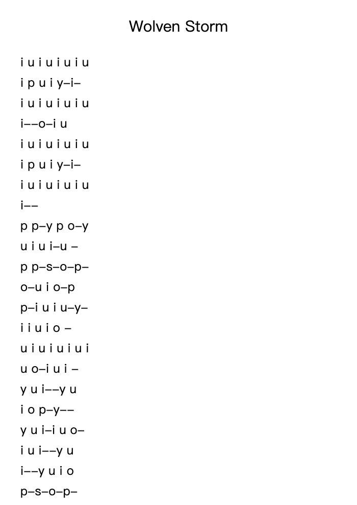 Wolven Storm Roblox Piano Sheet by Marcin Przybyłowicz