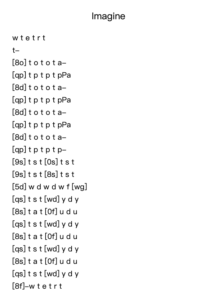Imagine Roblox Piano Sheet by John Lennon
