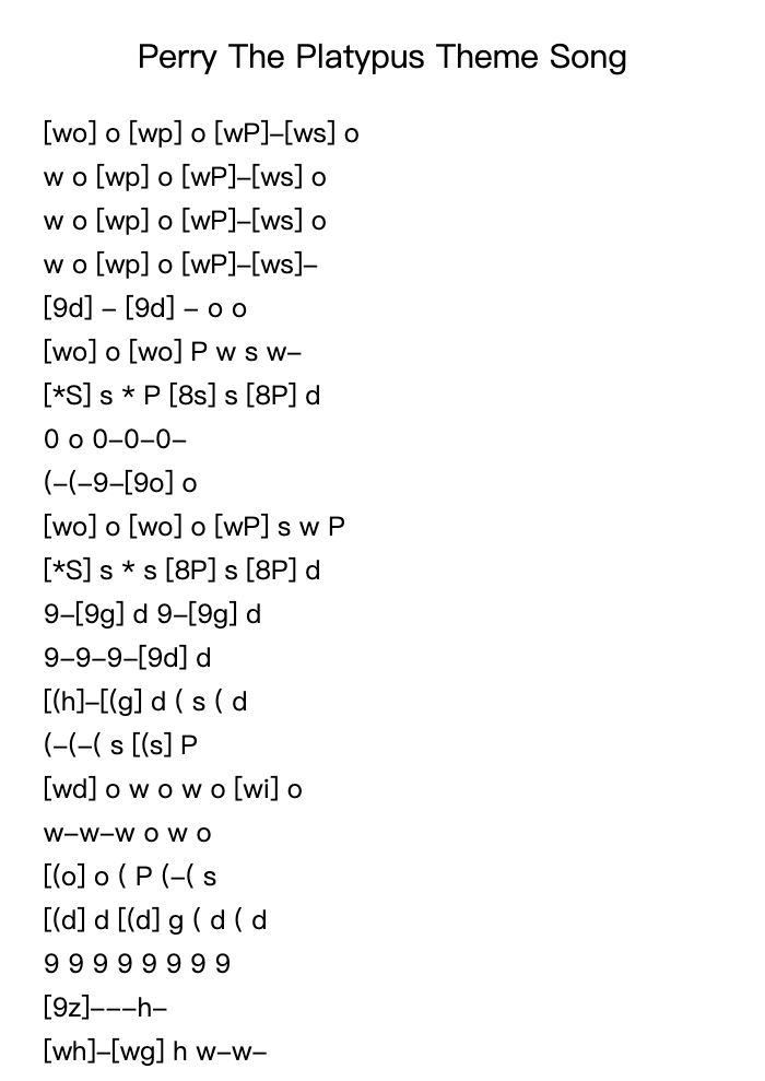 Perry The Platypus Theme Song Roblox Piano Sheet by Danny Jacob