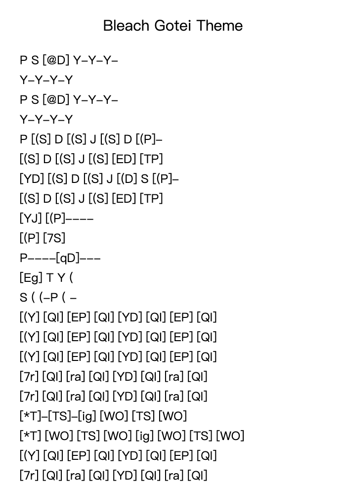 Bleach Gotei Theme Roblox Piano Sheet by Insoon