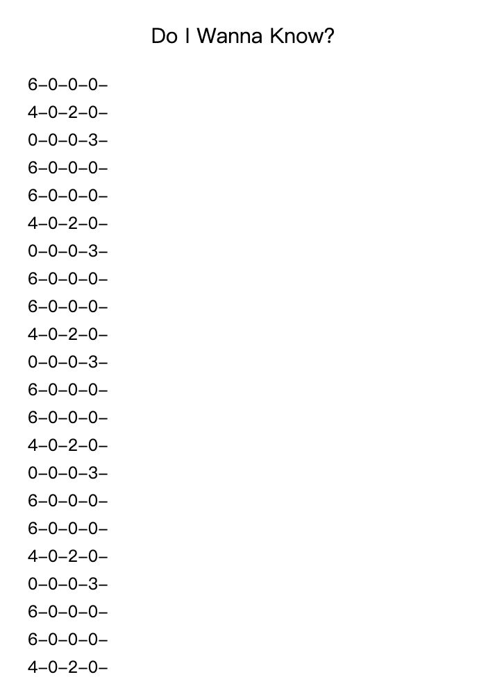 Do I Wanna Know? Roblox Piano Sheet by Arctic Monkeys