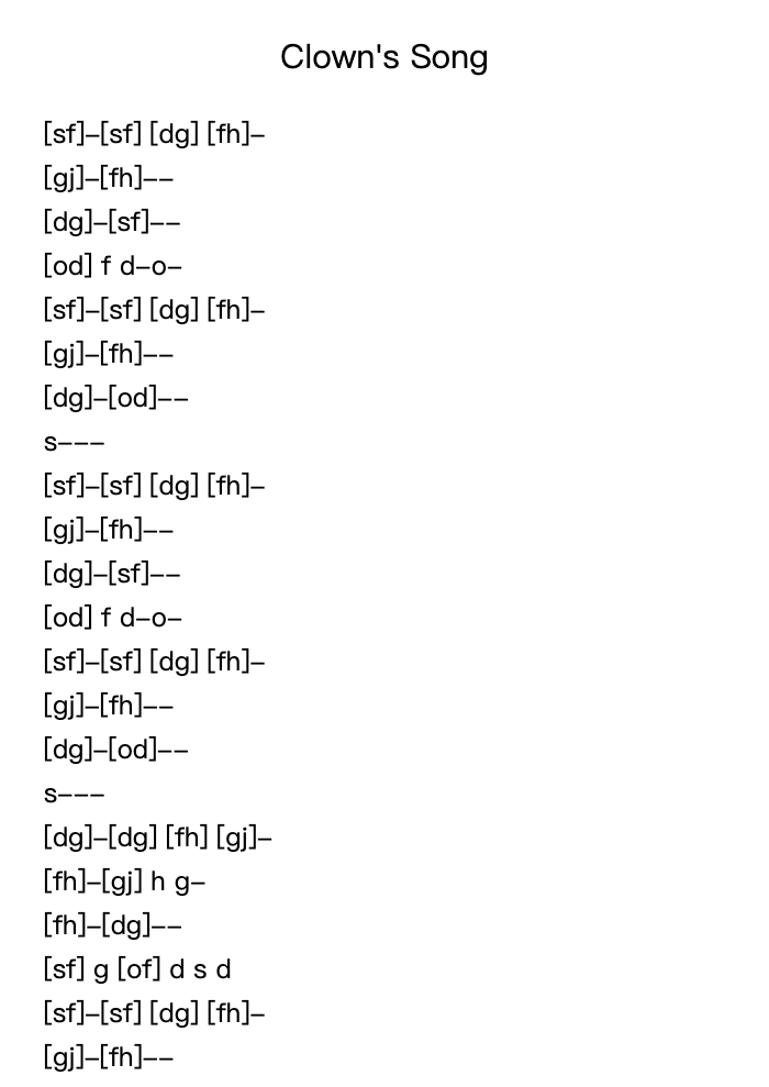 Clown's Song Roblox Piano Sheet by nankidai