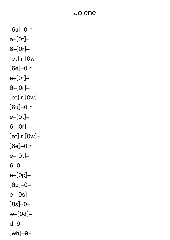 Jolene Roblox Piano Sheet by Dolly Parton