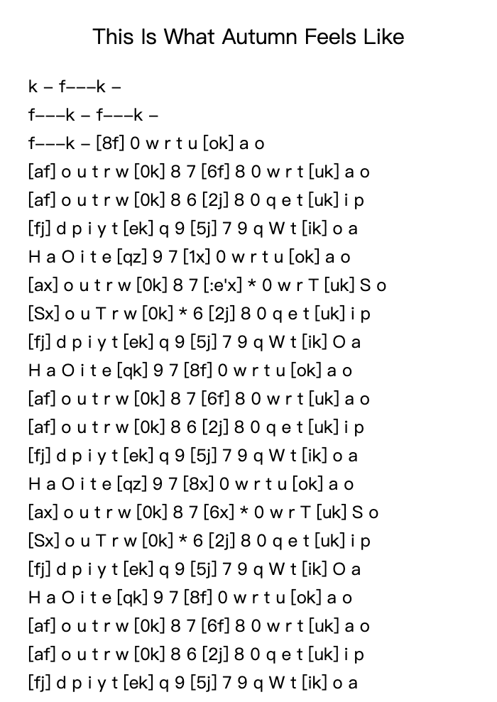 This Is What Autumn Feels Like Roblox Piano Sheet by JVKE
