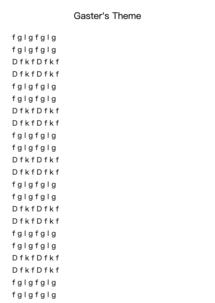 Gaster's Theme Roblox Piano Sheet by Toby Fox