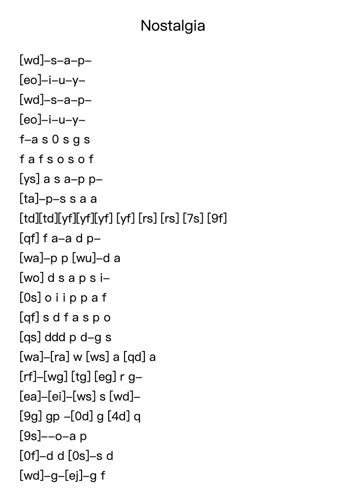 Nostalgia Roblox Piano Sheet by Johnke