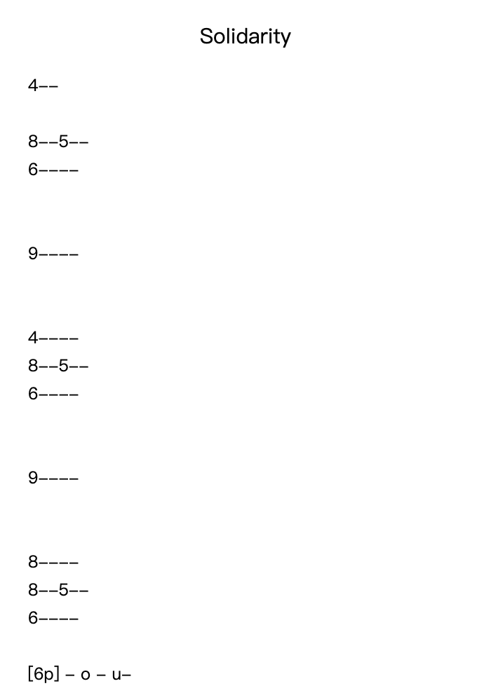 Solidarity Hoja de Piano de Roblox por Angelic Upstarts