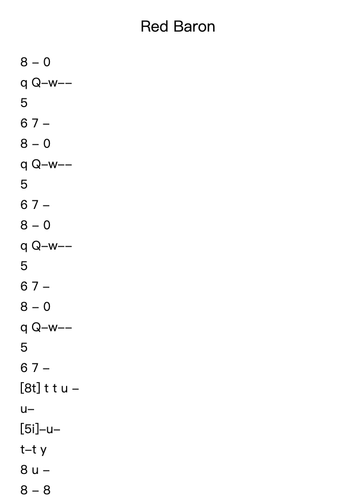 Roblox Pianotoetsenbord Bladmuziek voor Red Baron door Vince Guaraldi ...