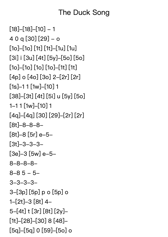 The Duck Song Roblox Piano Sheet by Bryan Oden