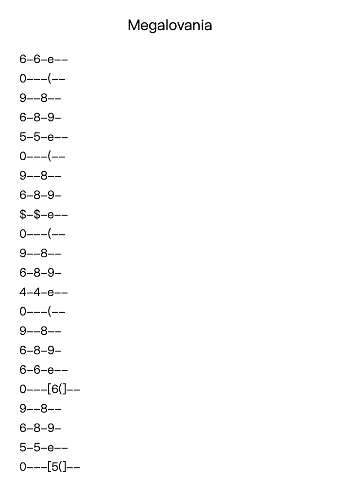 Megalovania Roblox Piano Sheet by Toby Fox
