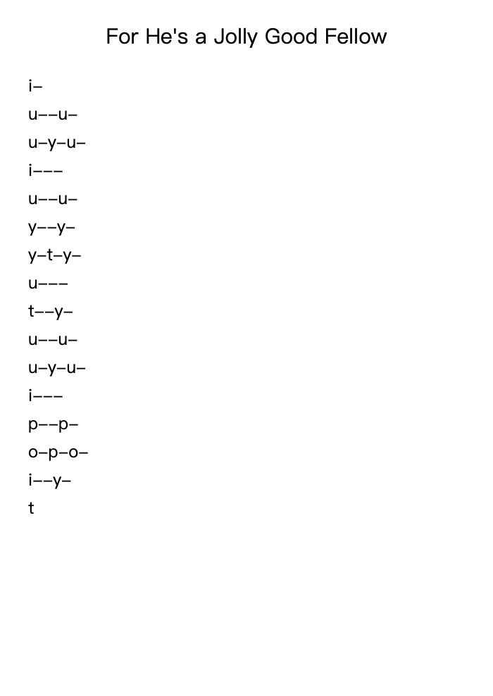 For He's a Jolly Good Fellow Roblox Piano Sheet by Misc Traditional