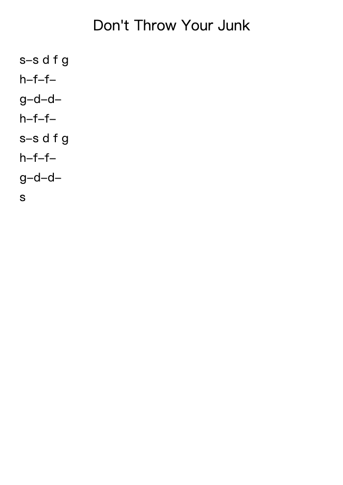 Don't Throw Your Junk Roblox Piano Sheet by Turkey Folk Song