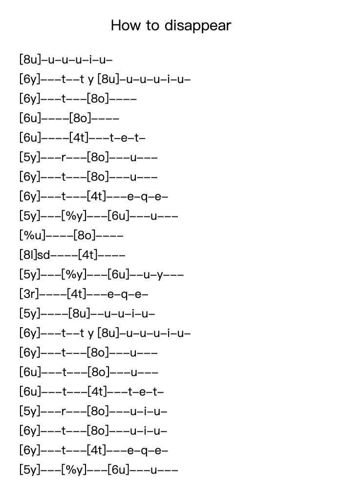 How to disappear Roblox Piano Sheet by Lana Del Rey