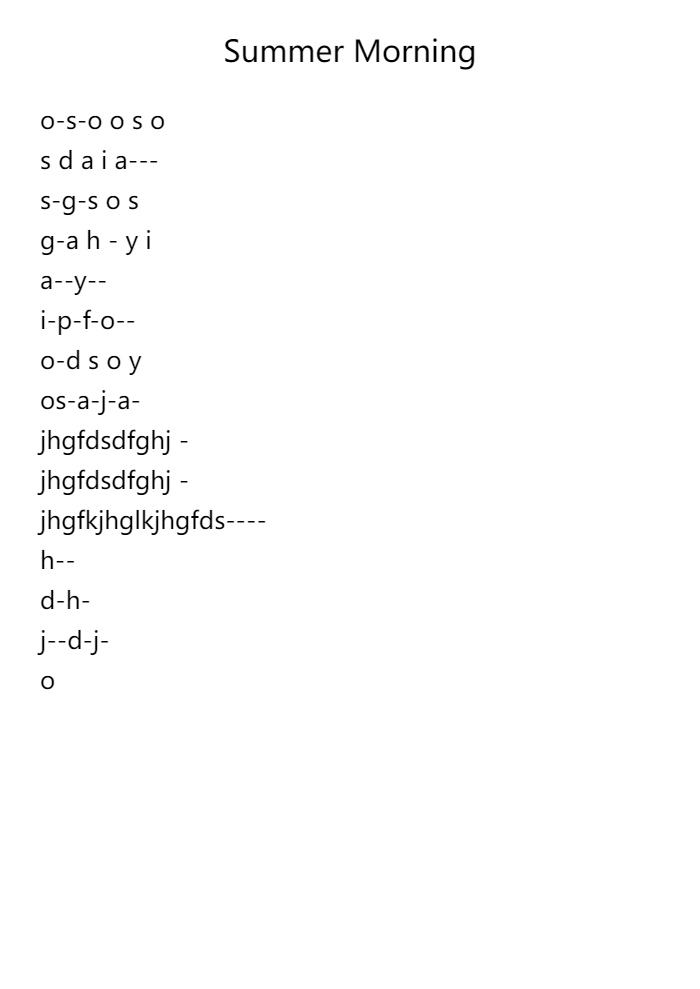 Summer Morning Roblox Piano Sheet by Kayson Erickson