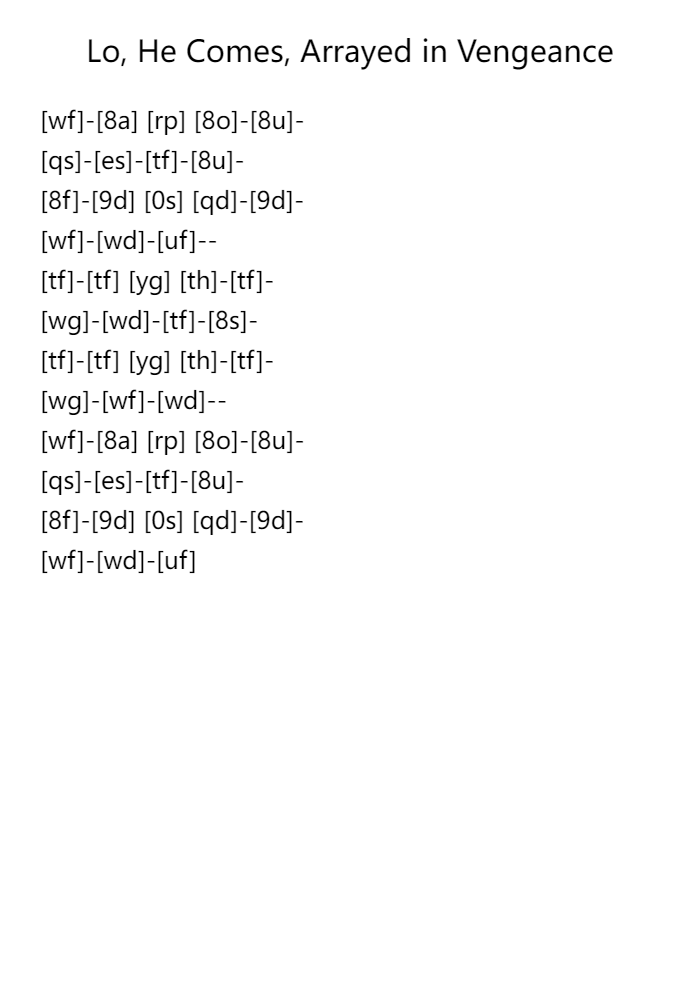 Partitions de clavier de piano Roblox pour Lo, He Comes, Arrayed in ...