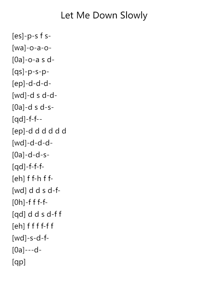 Let Me Down Slowly Roblox Piano Sheet by Alec Benjamin