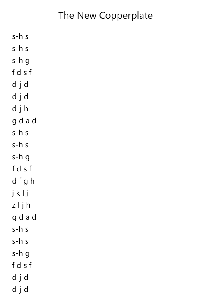 The New Copperplate Roblox Piano Sheet by RadioNet
