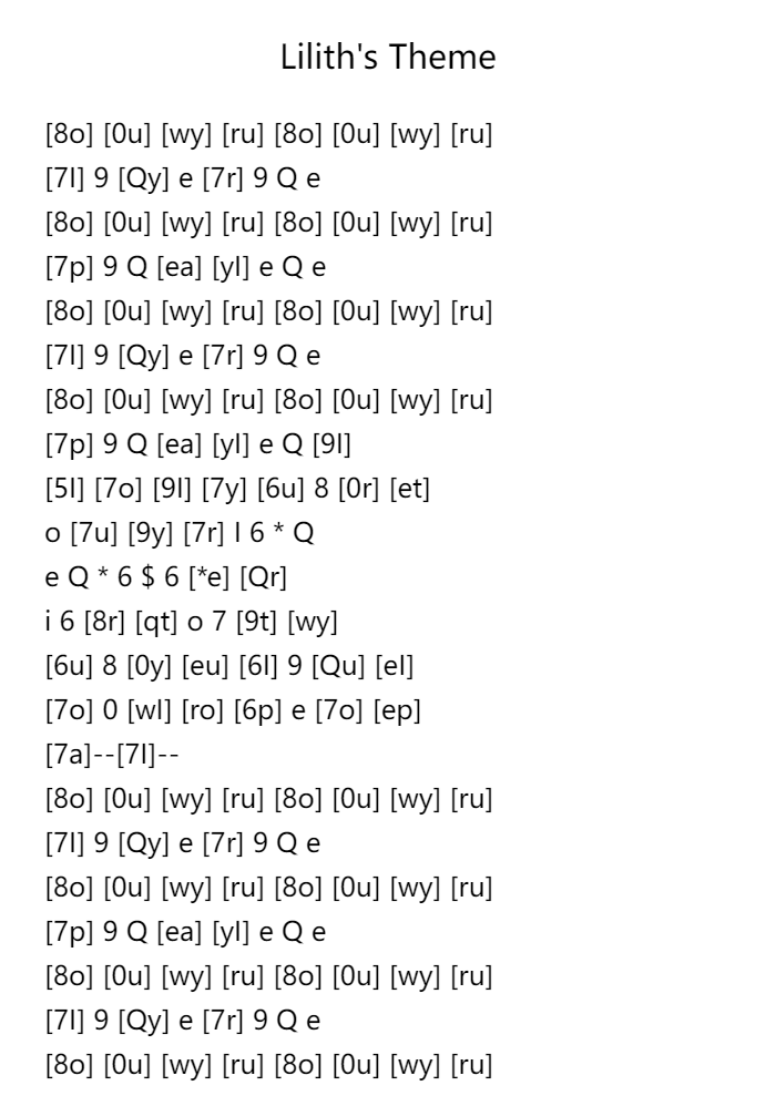 Lilith's Theme Roblox Piano Sheet by AdamantVision/Timothy Petrie