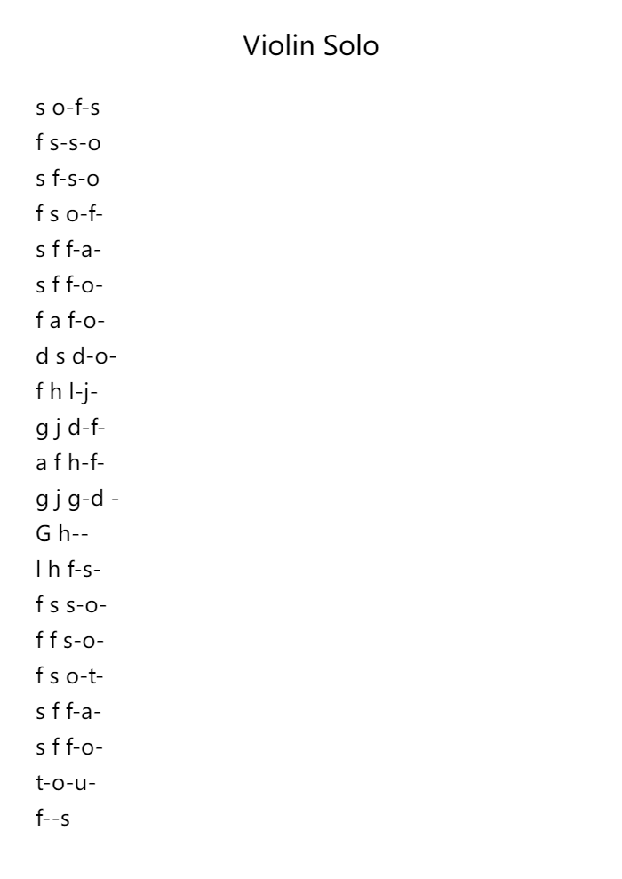Violin Solo Roblox Piano Sheet by Yeh Yi-Chun