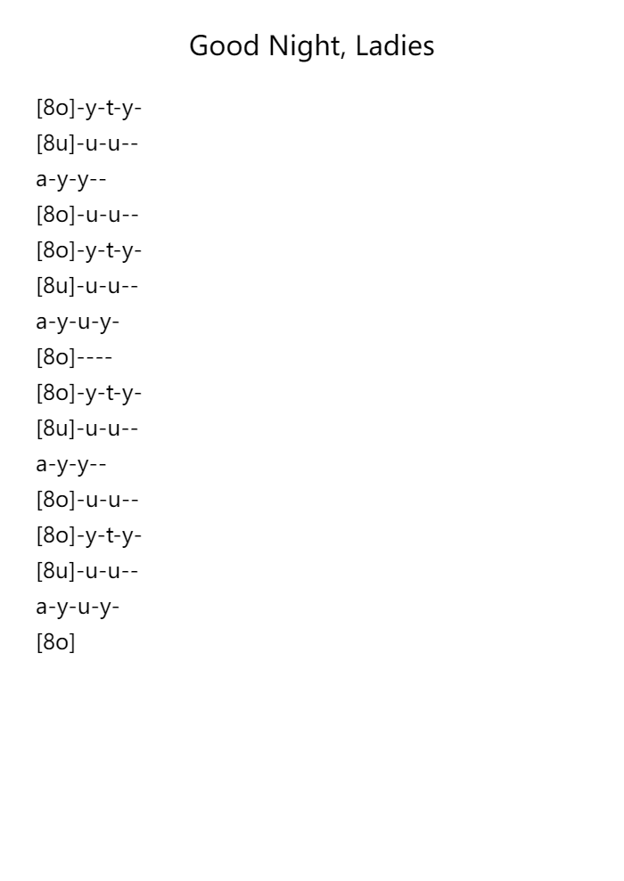 Good Night, Ladies Roblox Piano Sheet by Escula de musica la clave