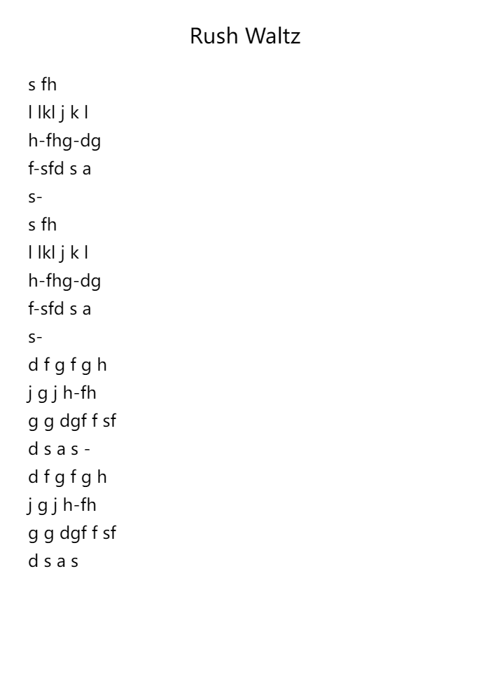 Rush Waltz Roblox Piano Sheet by Kayakenet