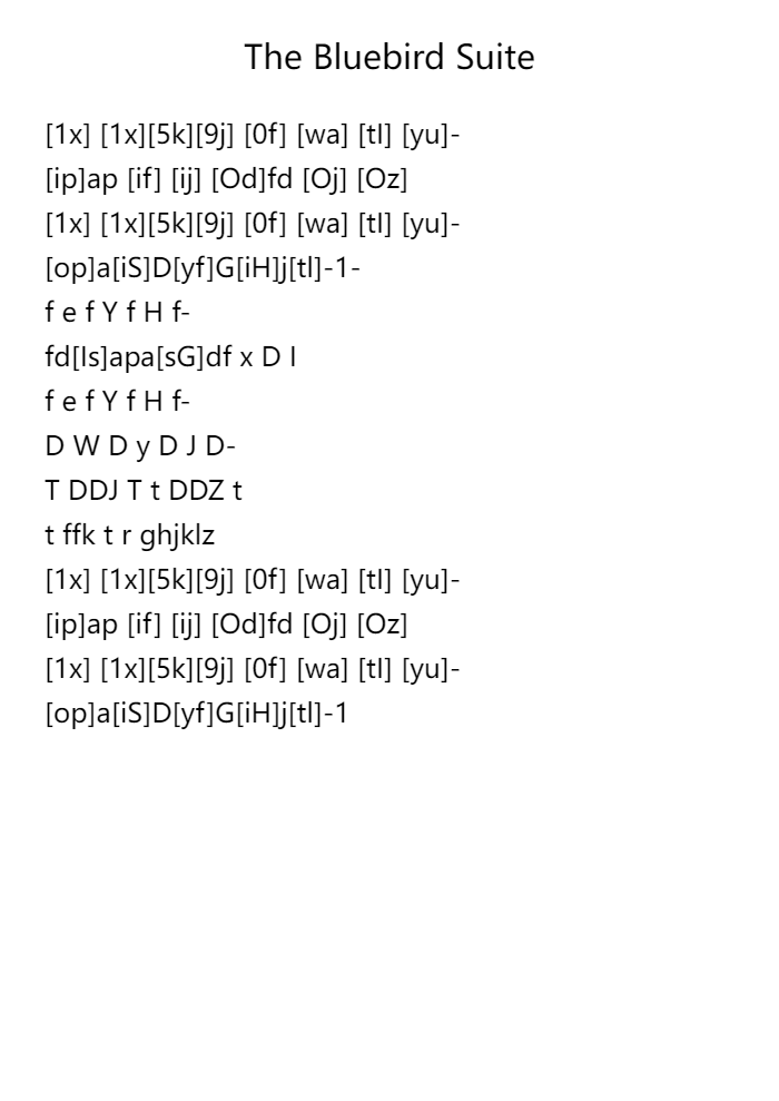 The Bluebird Suite Roblox Piano Sheet by Alba Rosa Vietor