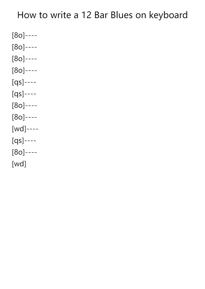 How to write a 12 Bar Blues on keyboard Roblox Piano Sheet by Wildewhit ...