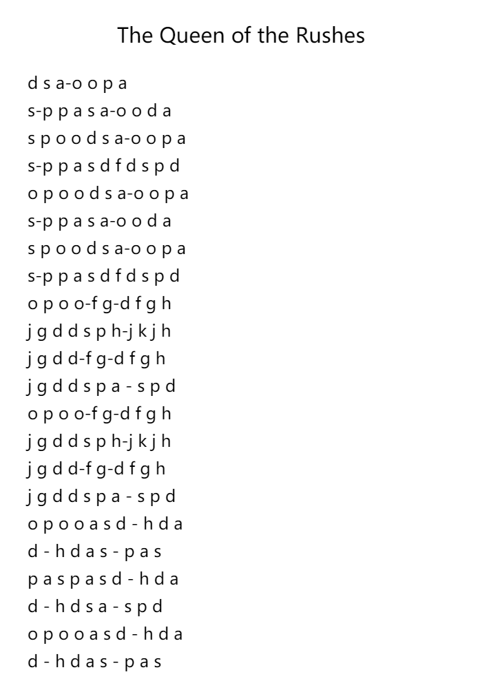 The Queen of the Rushes Roblox piano keyboard sheets by undefined-Arr ...