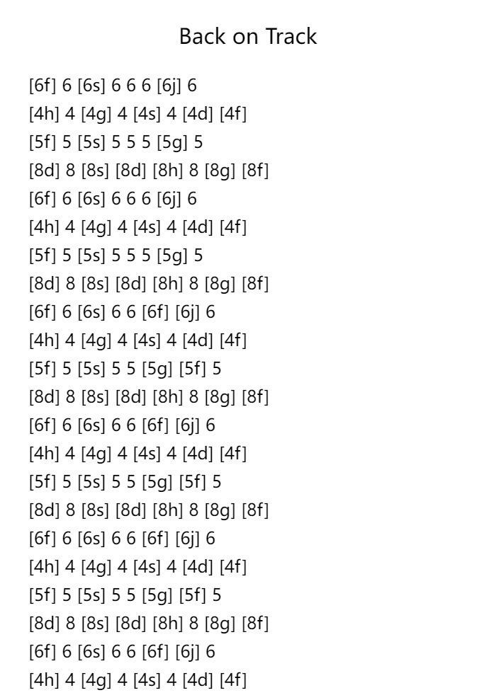 Back on Track Roblox Piano Sheet by undefined