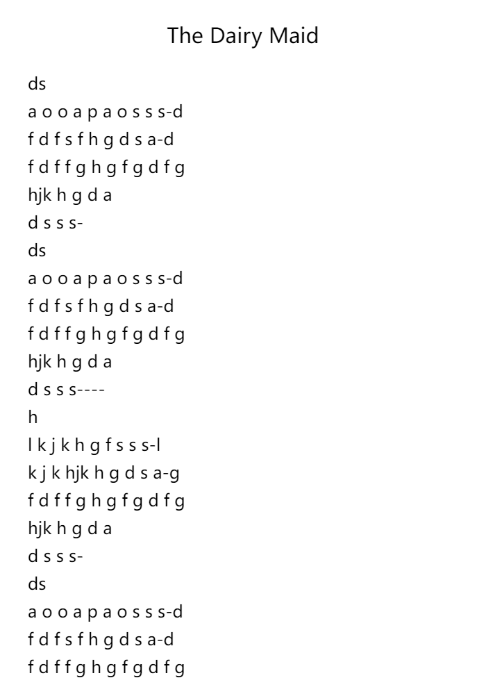 The Dairy Maid Roblox Piano Sheet by Playinorac