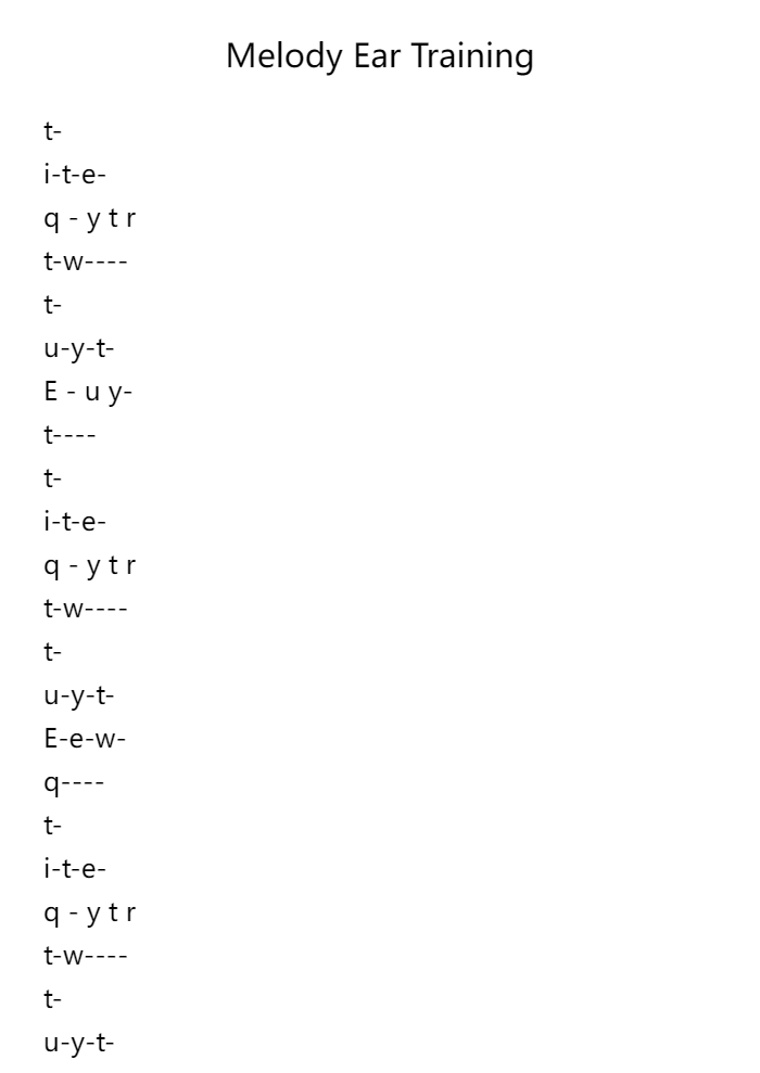 Melody Ear Training Roblox Piano Sheet by Sweetwey