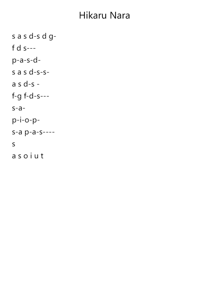Hikaru Nara Roblox Piano Sheet by Neo Zamora