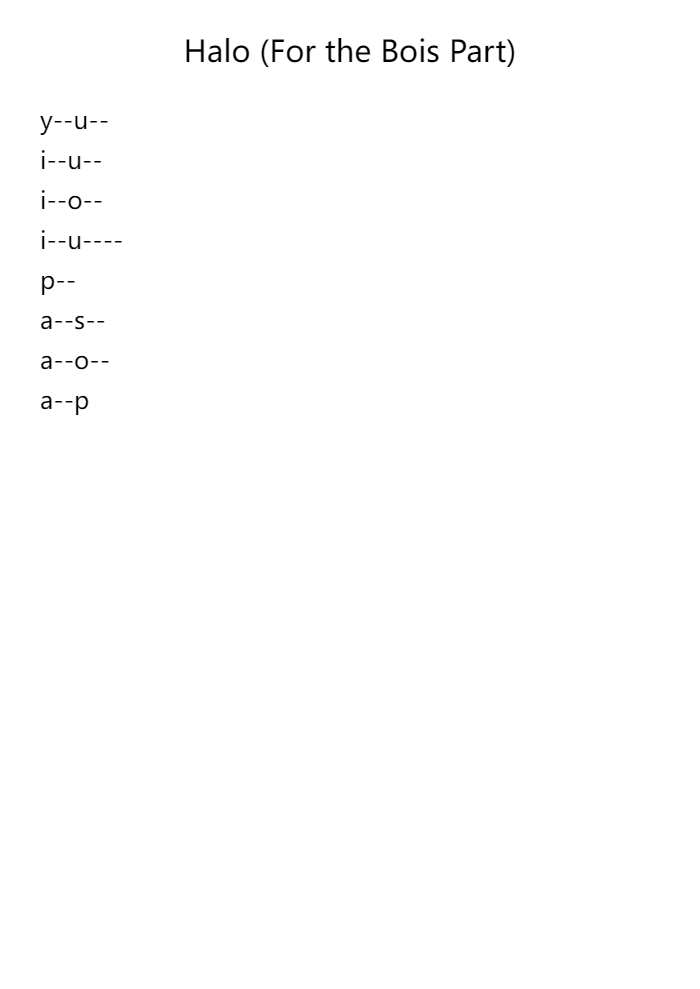 Halo (For the Bois Part) Roblox Piano Sheet by undefined
