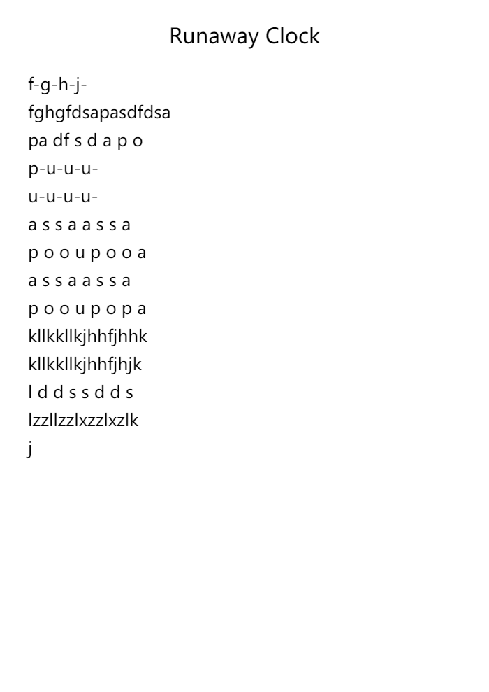 Runaway Clock Roblox Piano Sheet by Emily Fenske