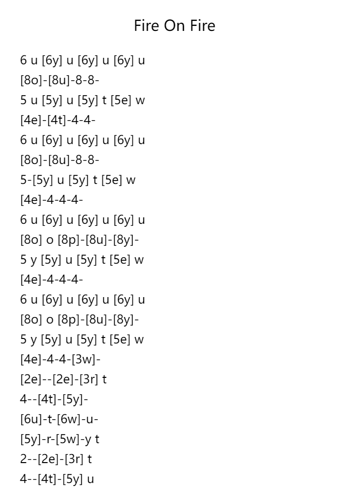 Fire On Fire Roblox Piano Sheet by Sam Smith