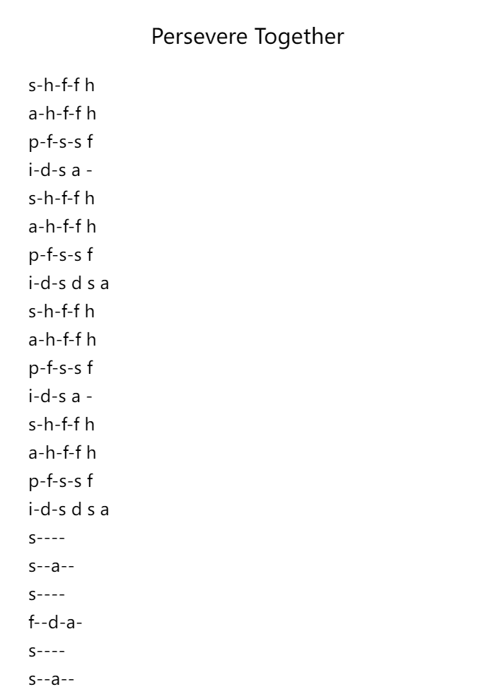 Persevere Together Roblox Piano Sheet by Nathan Fikes