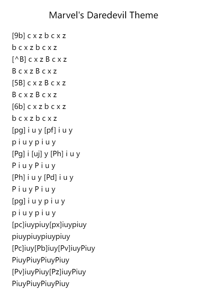 Marvel's Daredevil Theme Roblox piano keyboard sheets by John Paesano ...
