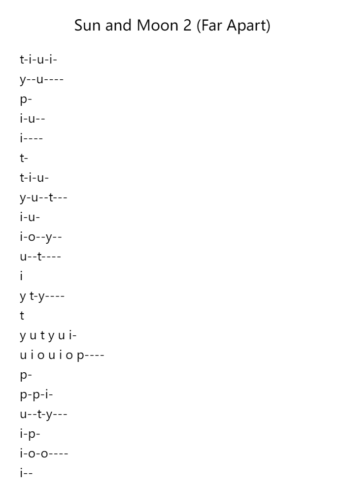 Sun and Moon 2 (Far Apart) Roblox Piano Sheet by Nicholas Najera