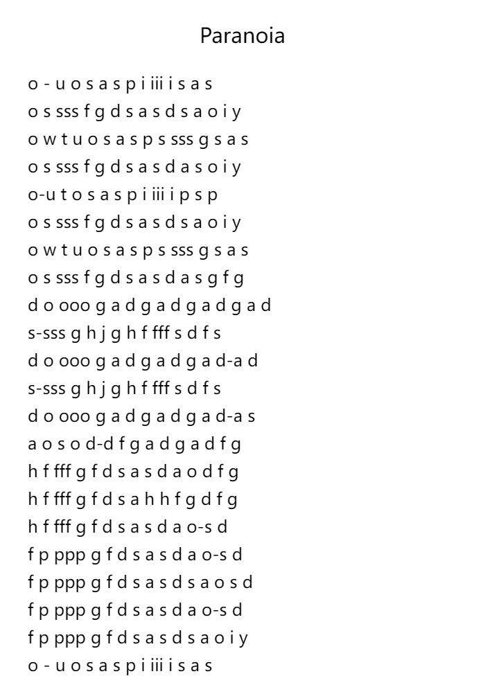 Paranoia Roblox piano keyboard sheets by f0lk-Arr.Debhum Browntor ...
