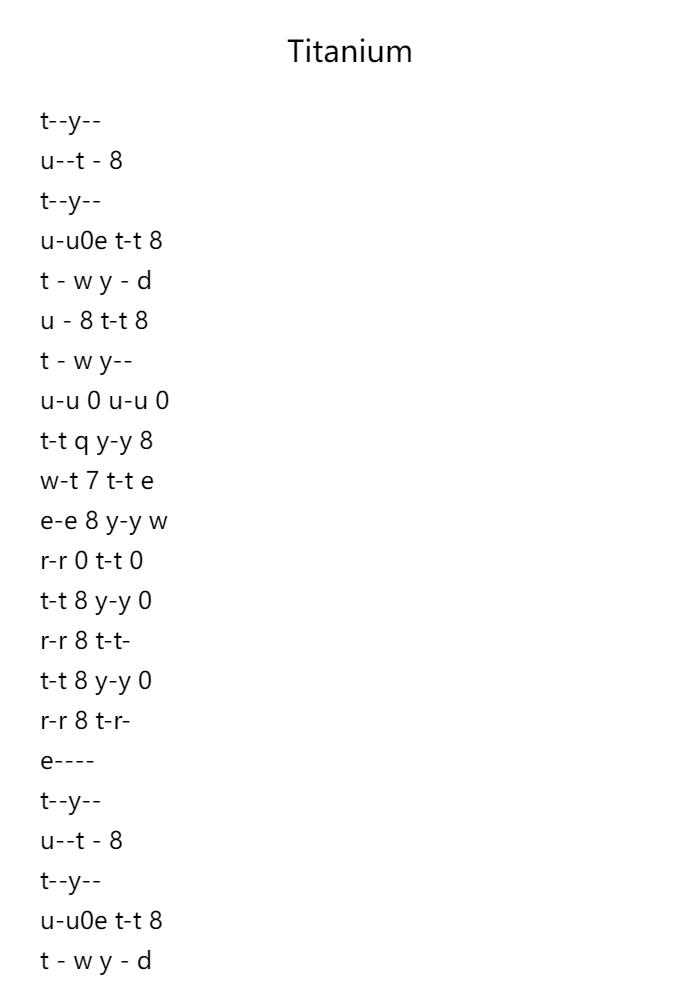 Titanium Roblox Piano Sheet by Bluew