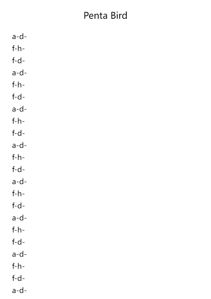 Penta Bird Roblox Piano Sheet by Scott Warren